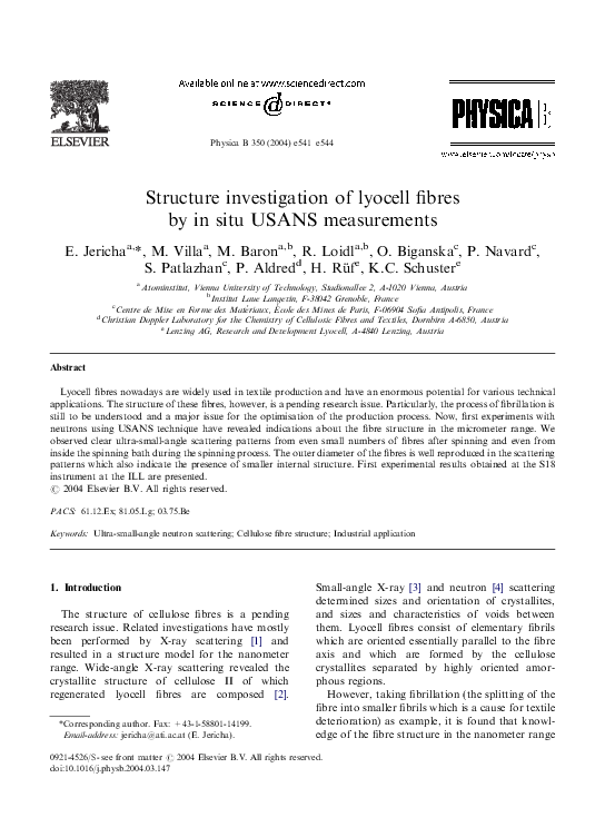 (PDF) Structure investigation of lyocell fibres by in situ USANS ...