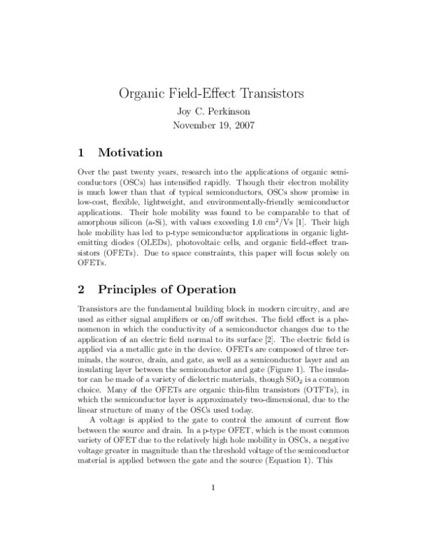 (PDF) Organic Field-Effect Transistors