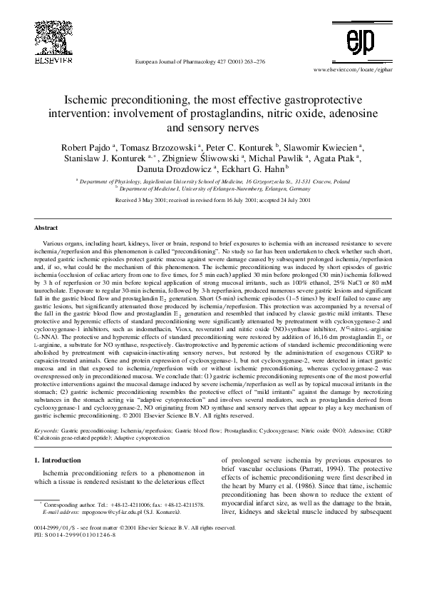 (PDF) Ischemic preconditioning, the most effective gastroprotective ...