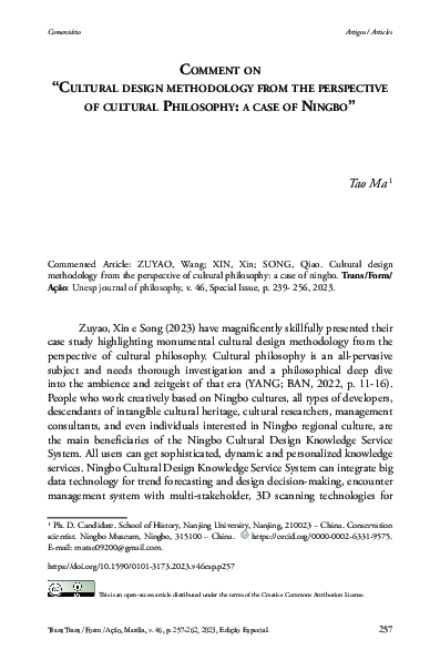 (PDF) Comment on “Cultural design methodology from the perspective of ...