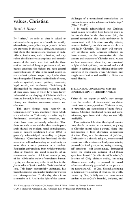 (PDF) Values, Christian