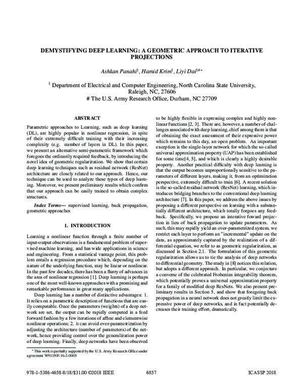 (PDF) Demystifying Deep Learning: a Geometric Approach to Iterative ...