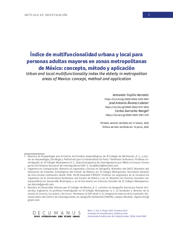 (PDF) Índice de multifuncionalidad urbana y local para personas adultas ...