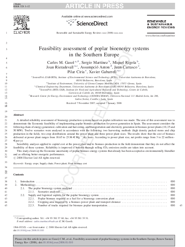 (PDF) Feasibility assessment of poplar bioenergy systems in the ...