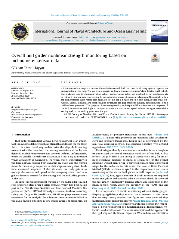 (PDF) Overall hull girder nonlinear strength monitoring based on ...