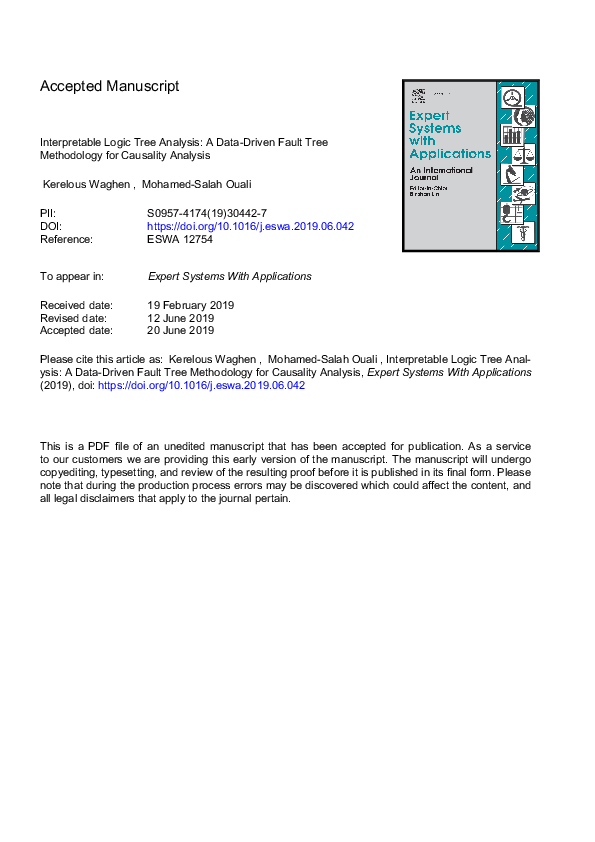 Pdf Interpretable Logic Tree Analysis A Data Driven Fault Tree Methodology For Causality Analysis