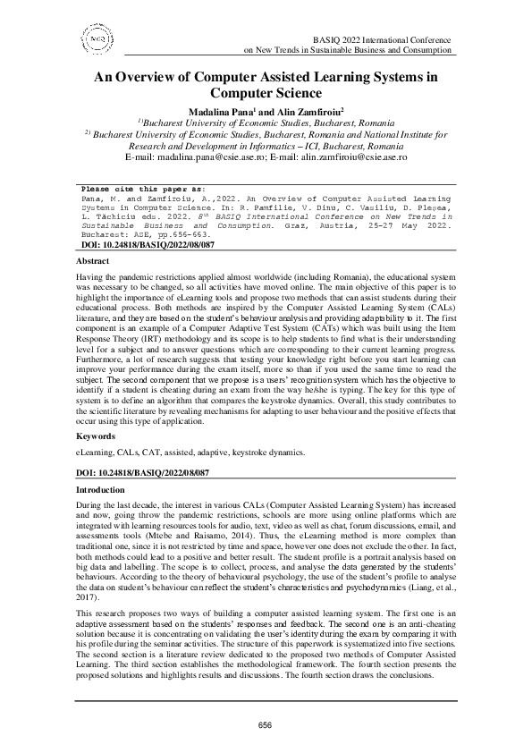 (PDF) An Overview of Computer Assisted Learning Systems in Computer Science