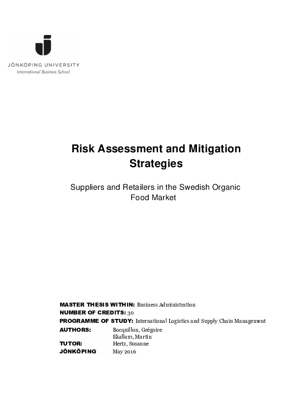 (PDF) Risk Assessment and Mitigation Strategies