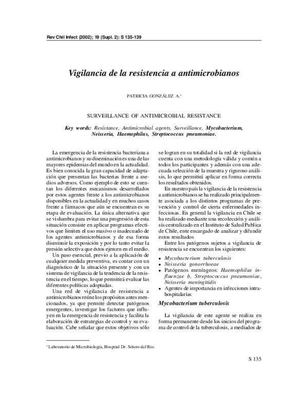 (PDF) Vigilancia de la resistencia a antimicrobianos
