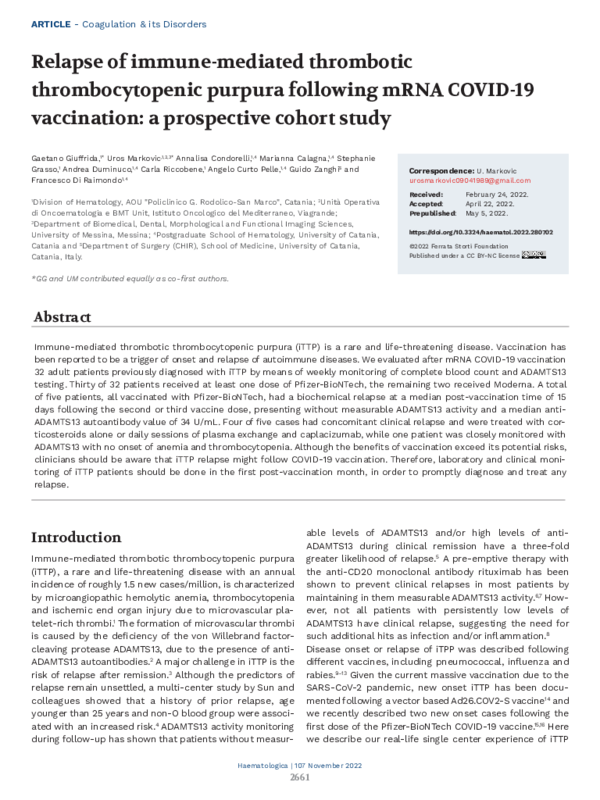 (PDF) Real-world effectiveness of caplacizumab vs the standard of care ...