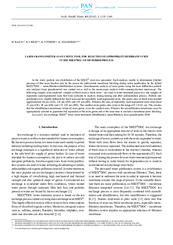 (PDF) Laser granulometer as an useful tool for selection of appropriate ...