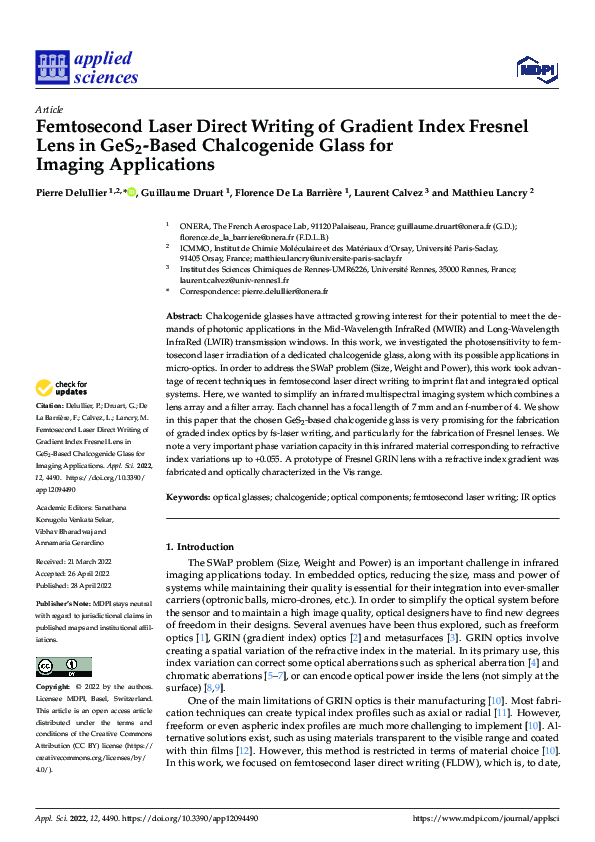 (PDF) Femtosecond Laser Direct Writing of Gradient Index Fresnel Lens ...