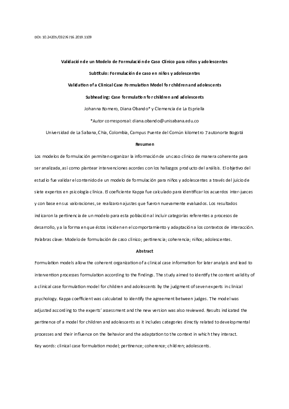 (PDF) Case Formulation With Children and Adolescents