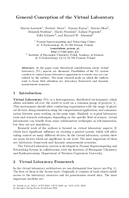 (PDF) General Conception of the Virtual Laboratory