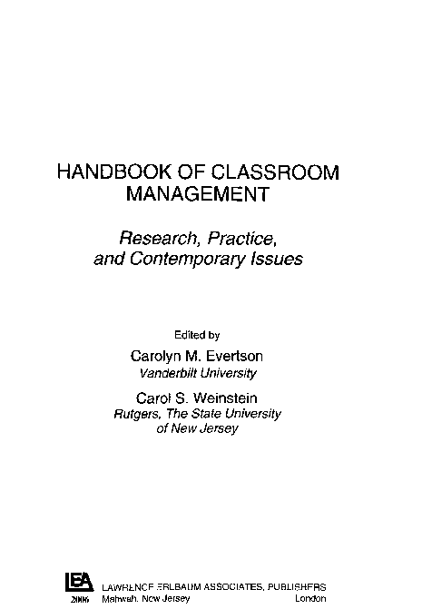 (PDF) Handbook of Classroom Management