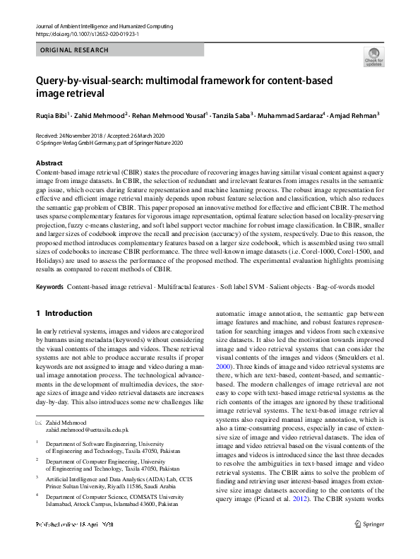 Pdf Query By Visual Search Multimodal Framework For Content Based Image Retrieval