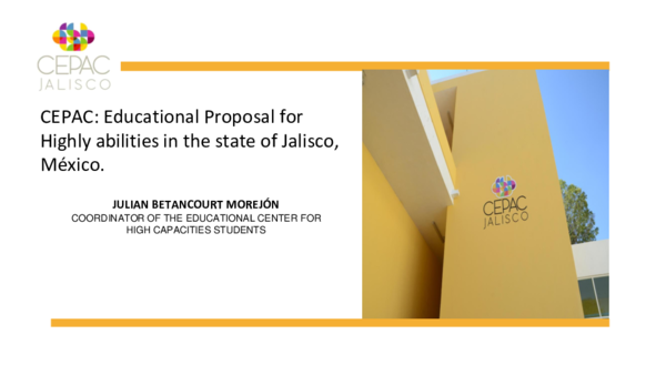 (PDF) CEPAC: Educational Proposal for Highly abilities in the state of ...
