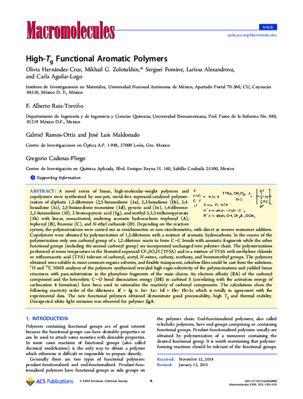 (PDF) High-Tg Functional Aromatic Polymers