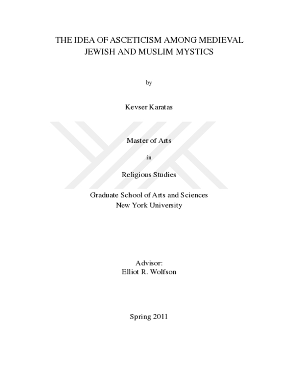 (PDF) THE IDEA OF ASCETICISM AMONG MEDIEVAL JEWISH AND MUSLIM MYSTICS