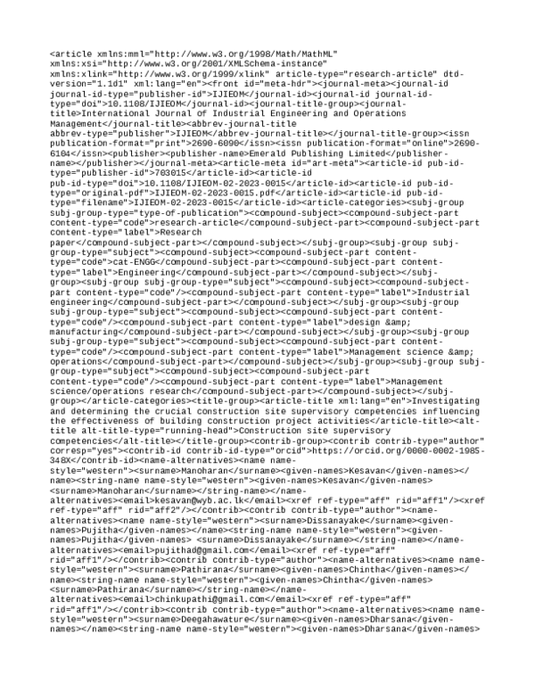 Investigating and determining the crucial construction site supervisory ...