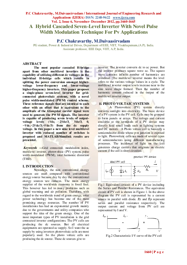(PDF) A Hybrid Cascaded Seven-Level Inverter With Novel Pulse Width ...