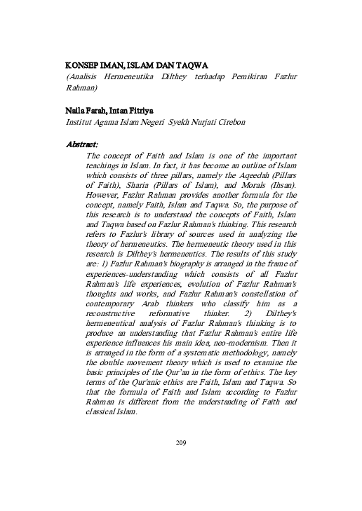 (PDF) Konsep Iman, Islam Dan Taqwa