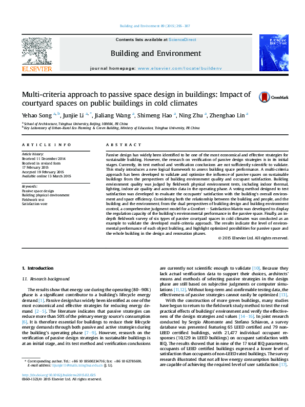 (PDF) Multi-criteria approach to passive space design in buildings ...
