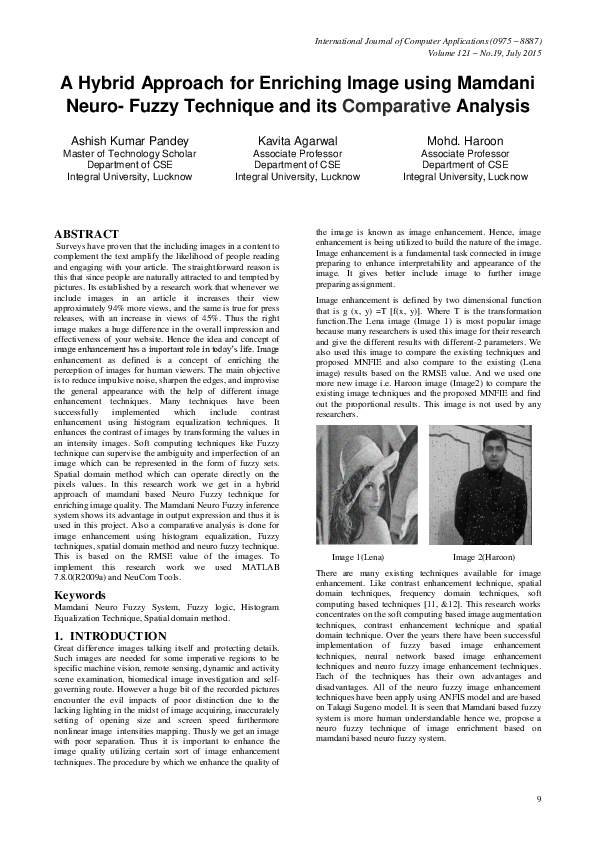 (PDF) A Hybrid Approach for Enriching Image using Mamdani Neuro- Fuzzy Technique and its ...