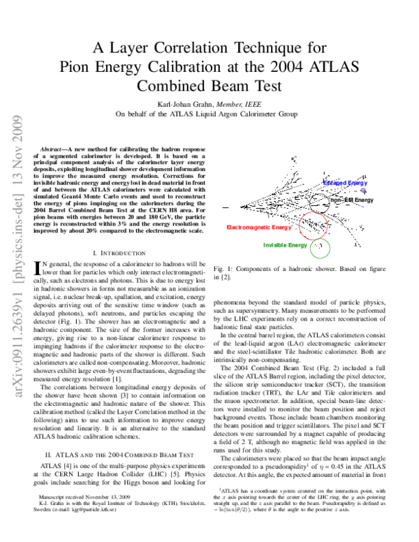 (PDF) A layer correlation technique for pion energy calibration at the ...
