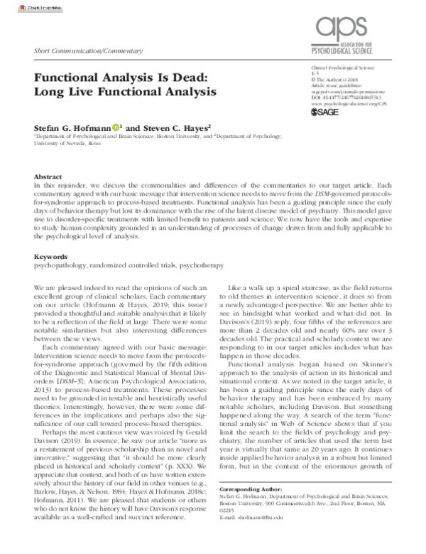 (PDF) Functional Analysis Is Dead: Long Live Functional Analysis