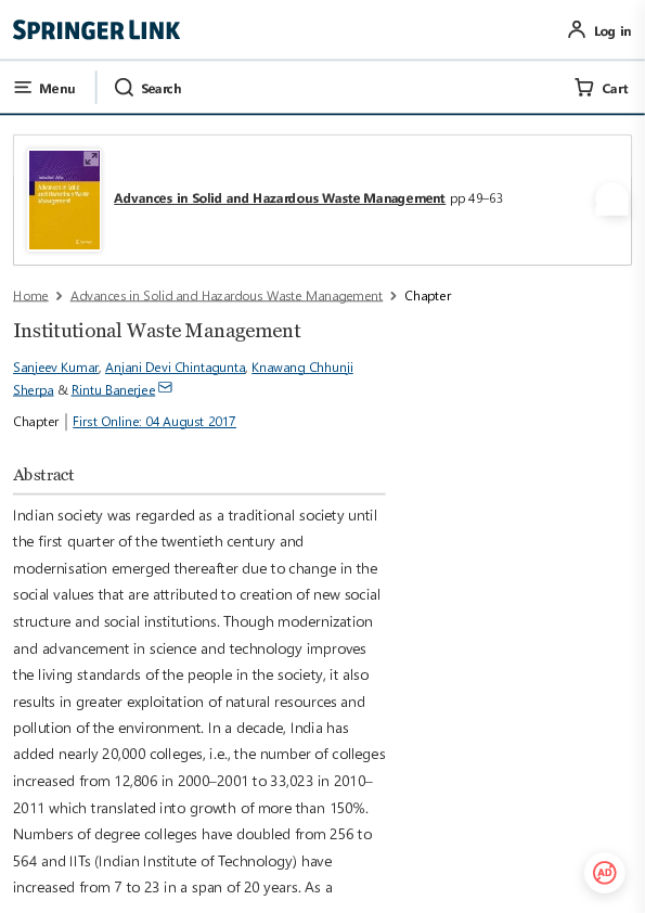 (PDF) Institutional Waste Management
