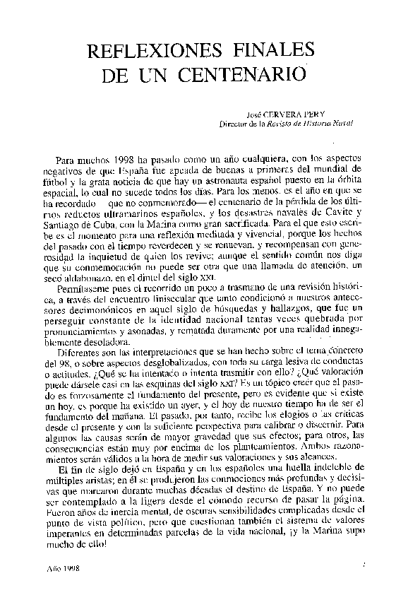 (PDF) Reflexiones finales de un centenario | Revista de Historia Naval D.E.I. - Academia.edu