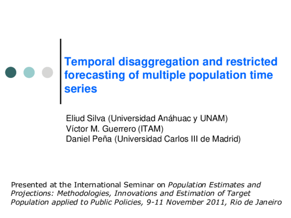 (PDF) Temporal disaggregation and restricted forecasting of multiple population time series