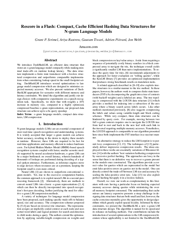 (PDF) Rescore in a Flash: Compact, Cache Efficient Hashing Data ... (PDF) Rescore in a Flash: Compact, Cache Efficient Hashing Data ...