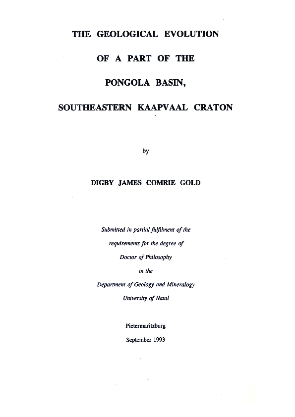 (PDF) The geological evolution of a part of the Pongola basin ...