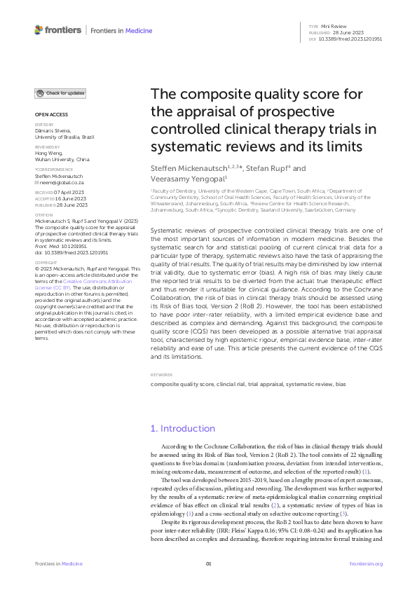 (PDF) The composite quality score for the appraisal of prospective ...