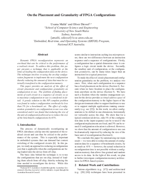 (PDF) On the placement and granularity of FPGA configurations | Usama Malik - Academia.edu