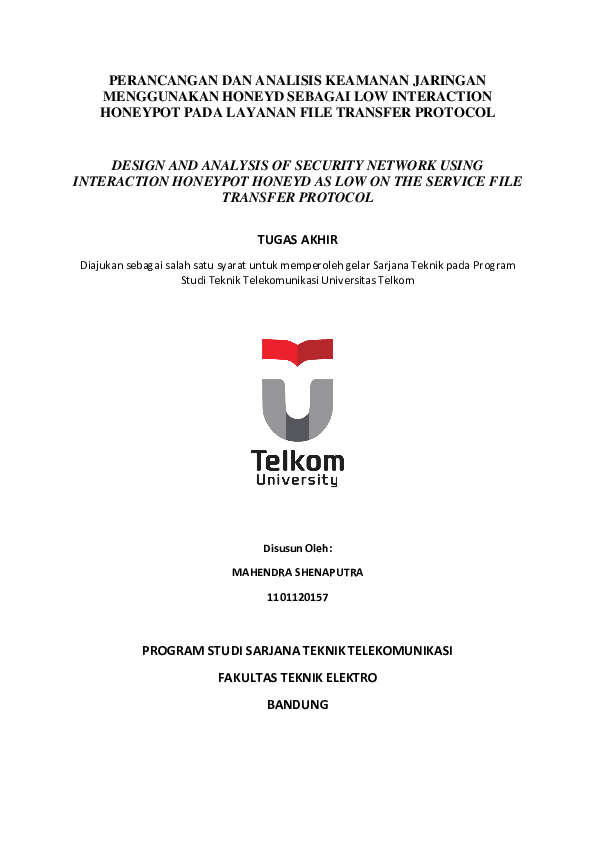 (PDF) Perancangan Dan Analisis Keamanan Jaringan Menggunakan Honeyd ...