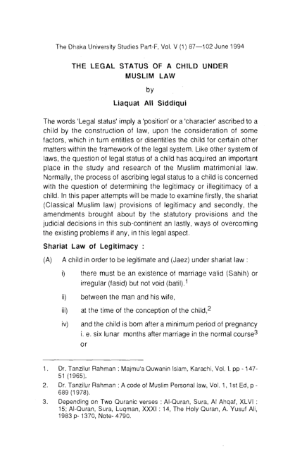 (PDF) The legal status of a child under Muslim law