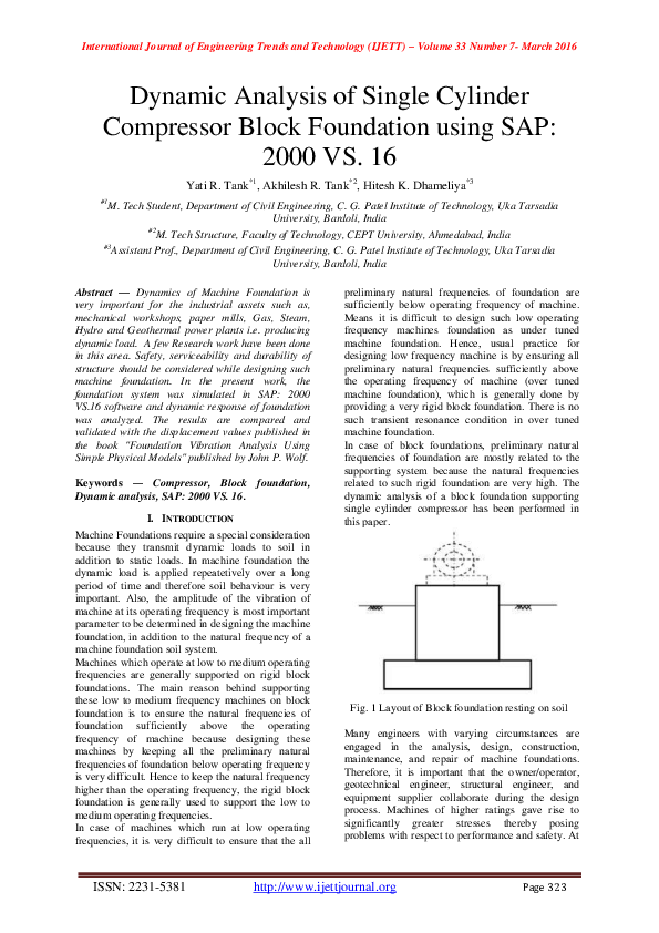 (PDF) Dynamic Analysis of Single Cylinder Compressor Block Foundation ...