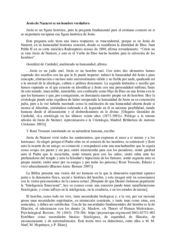 (DOC) Jesus de Nazaret es un hombre verdadero