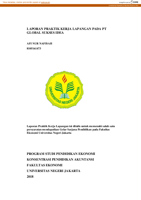 (PDF) Laporan Praktik Kerja Lapangan Pada PT Global Sukses Idea