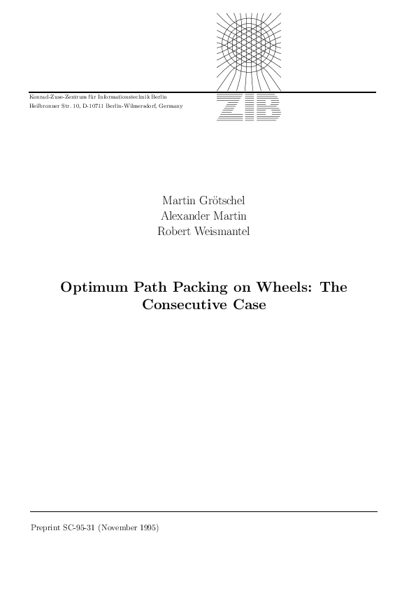 (PDF) Optimum path packing on wheels: The consecutive case