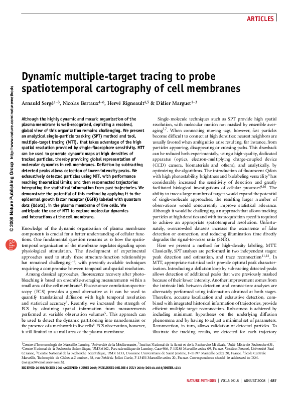 (PDF) Dynamic multiple-target tracing to probe spatiotemporal ...