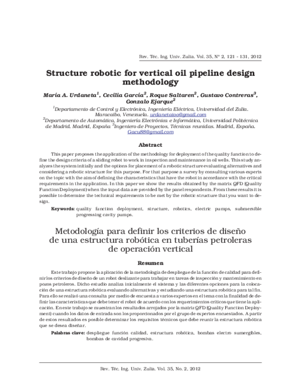 (PDF) Structure robotic for vertical oil pipeline design methodology