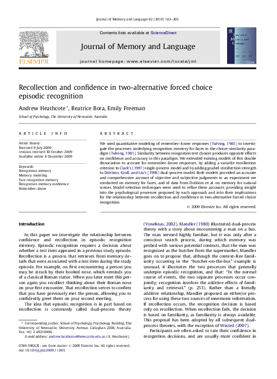(PDF) Recollection and confidence in two-alternative forced choice ...