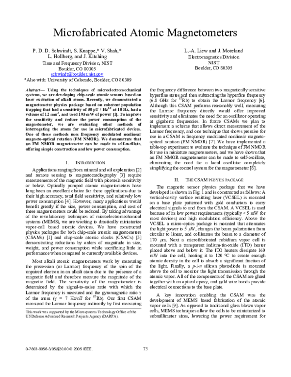 (PDF) Microfabricated atomic magnetometers