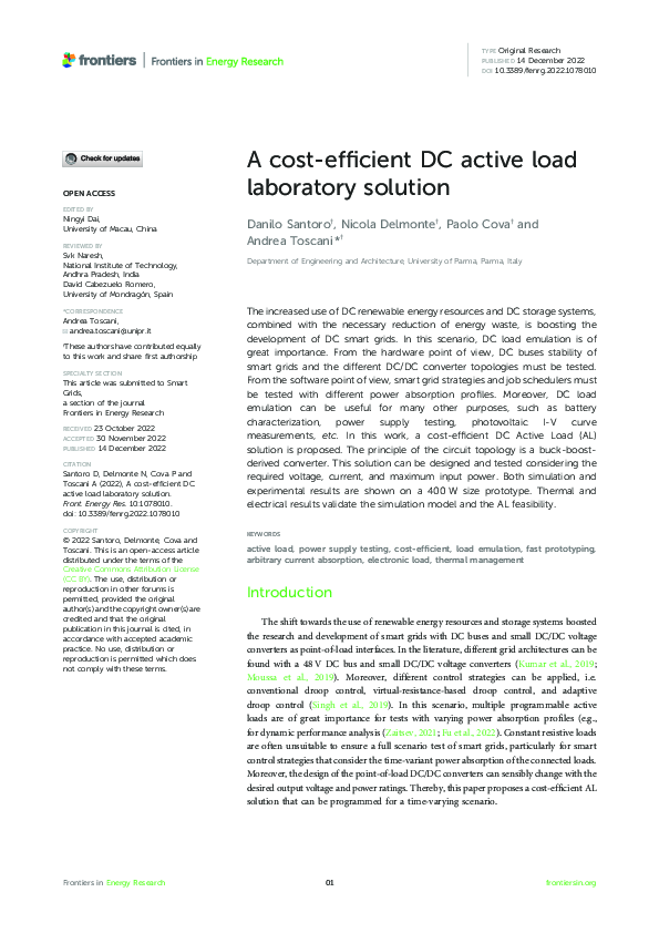 (PDF) A cost-efficient DC active load laboratory solution