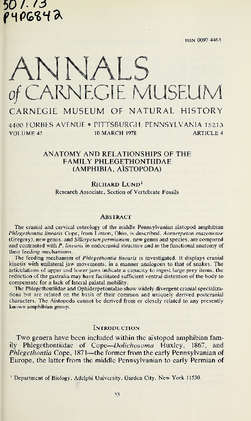 (PDF) Anatomy and relationships of the family Phlegethontiidae ...