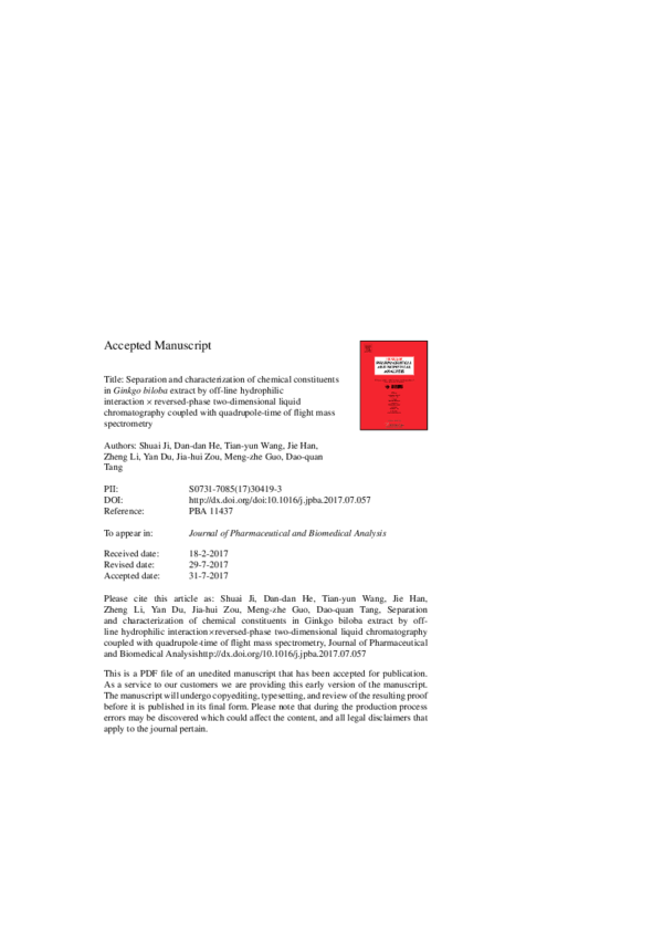 (PDF) Separation and characterization of chemical constituents in ...